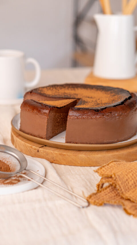 Torta vasca de chocolate | Pastel de queso quemado | La cocina de Calu